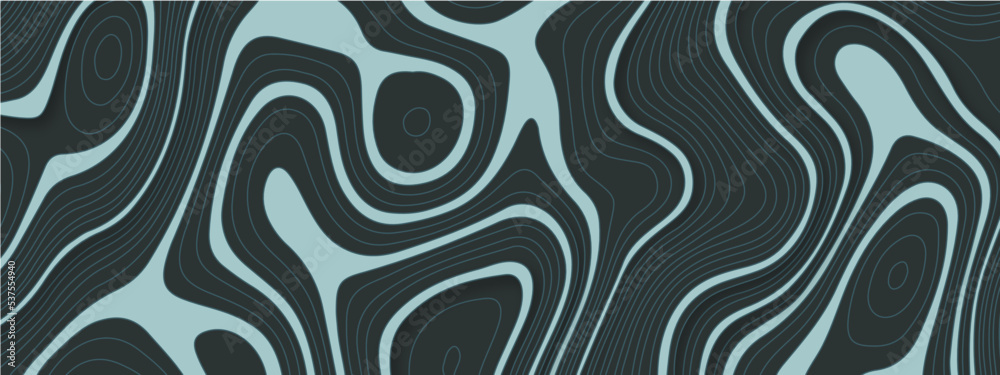 The stylized multicolored wavy abstract topographic map contour, lines ...