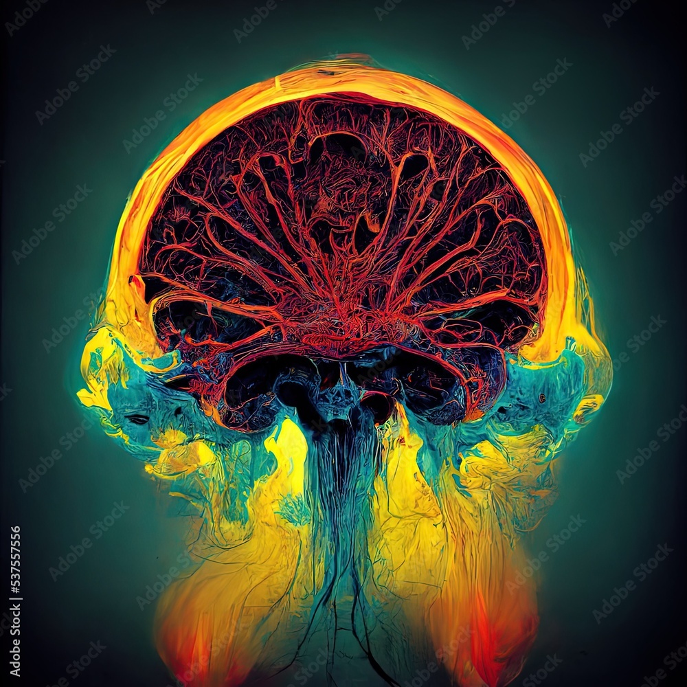 Human brain in Magnetic resonance imaging, beautiful imagine of inside ...
