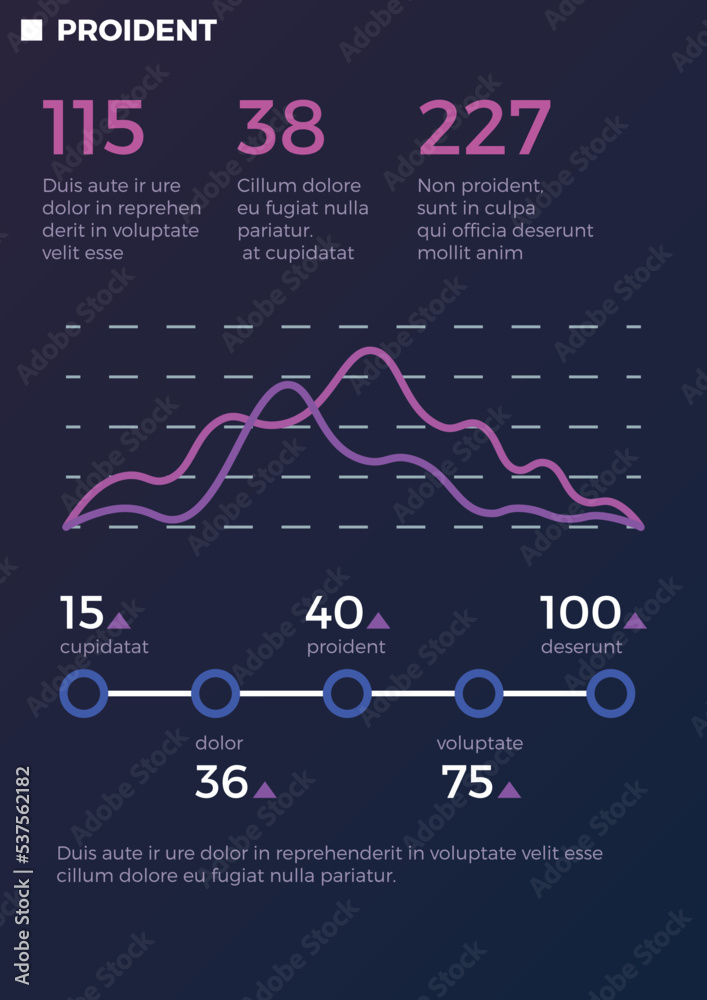 Infographic flyer with chart and diagram. Statistic report slide Stock ...