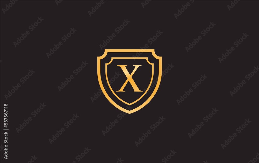 Double shield and golden elegant logo symbol design image with ...
