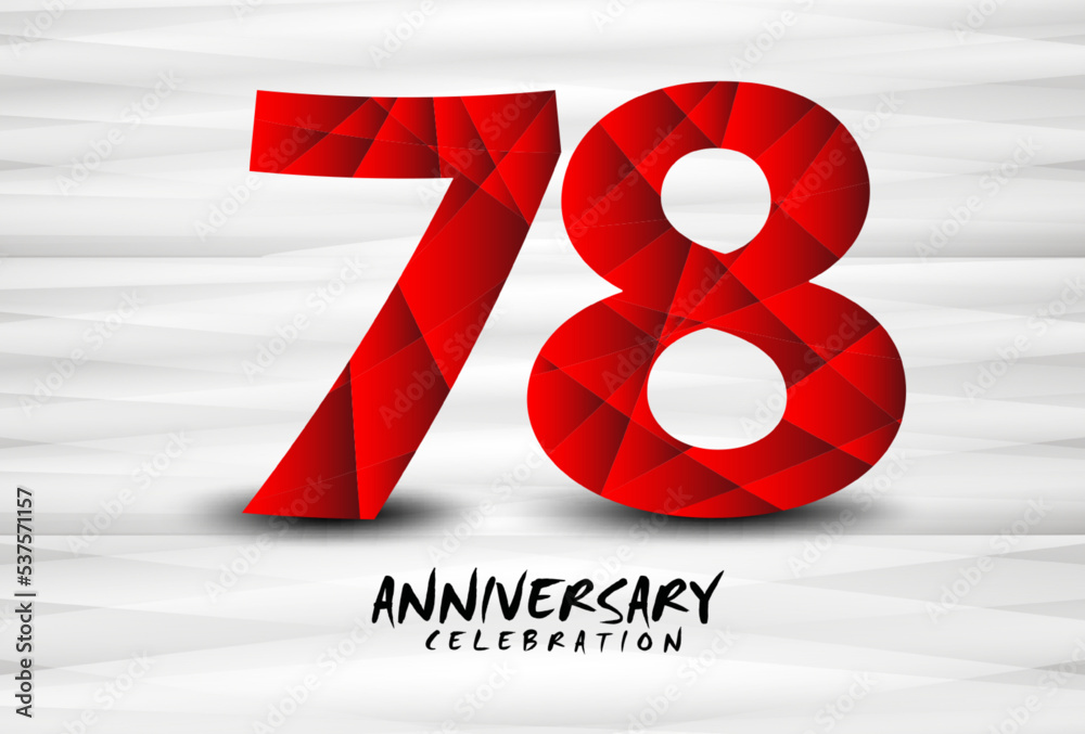 78 Year Anniversary Celebration Logo red polygon vector, 78 Number ...