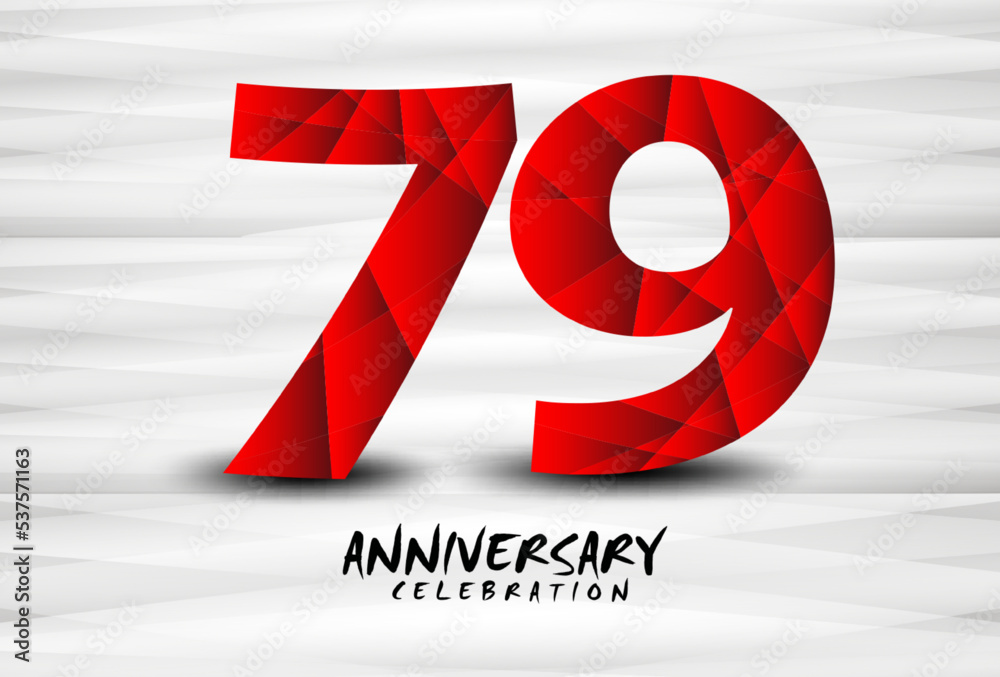 79 Year Anniversary Celebration Logo red polygon vector, 79 Number ...