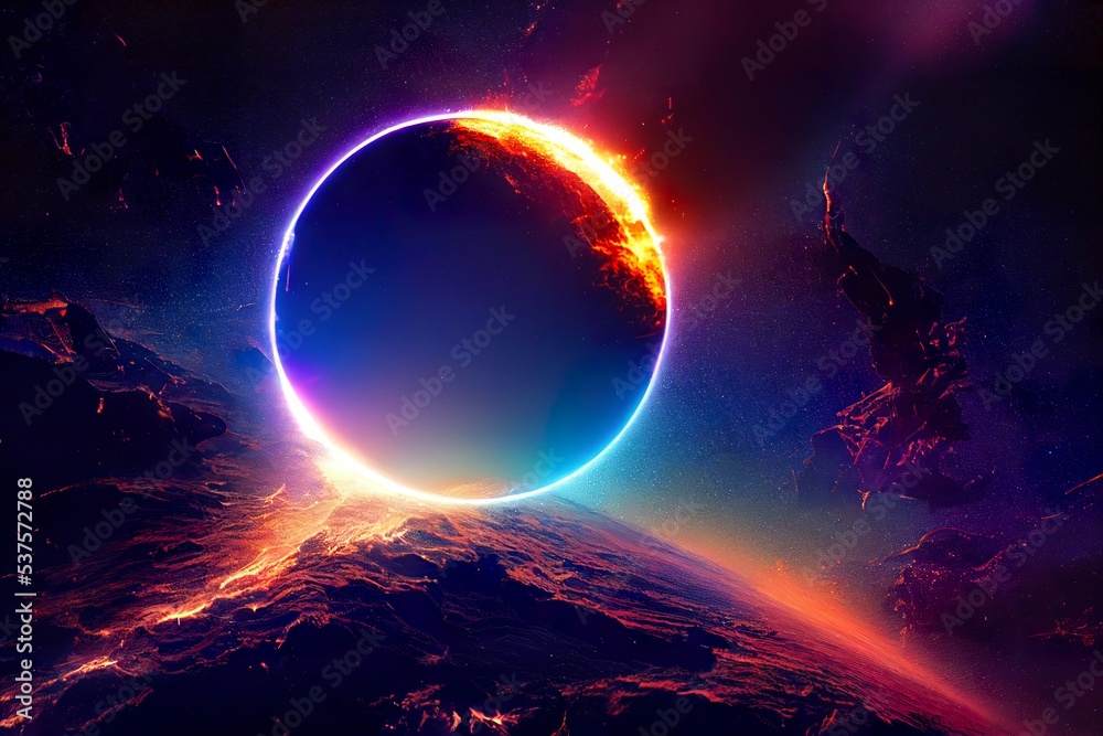 Meteor Impact On a planet - Fired Asteroid In Collision With Planet - Contain 3d Rendering ...