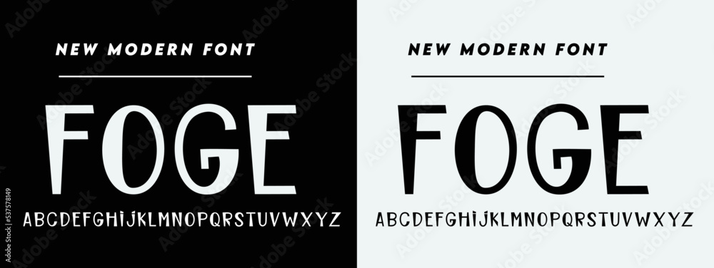 FOGE Sports minimal tech font letter set. Luxury vector typeface for ...