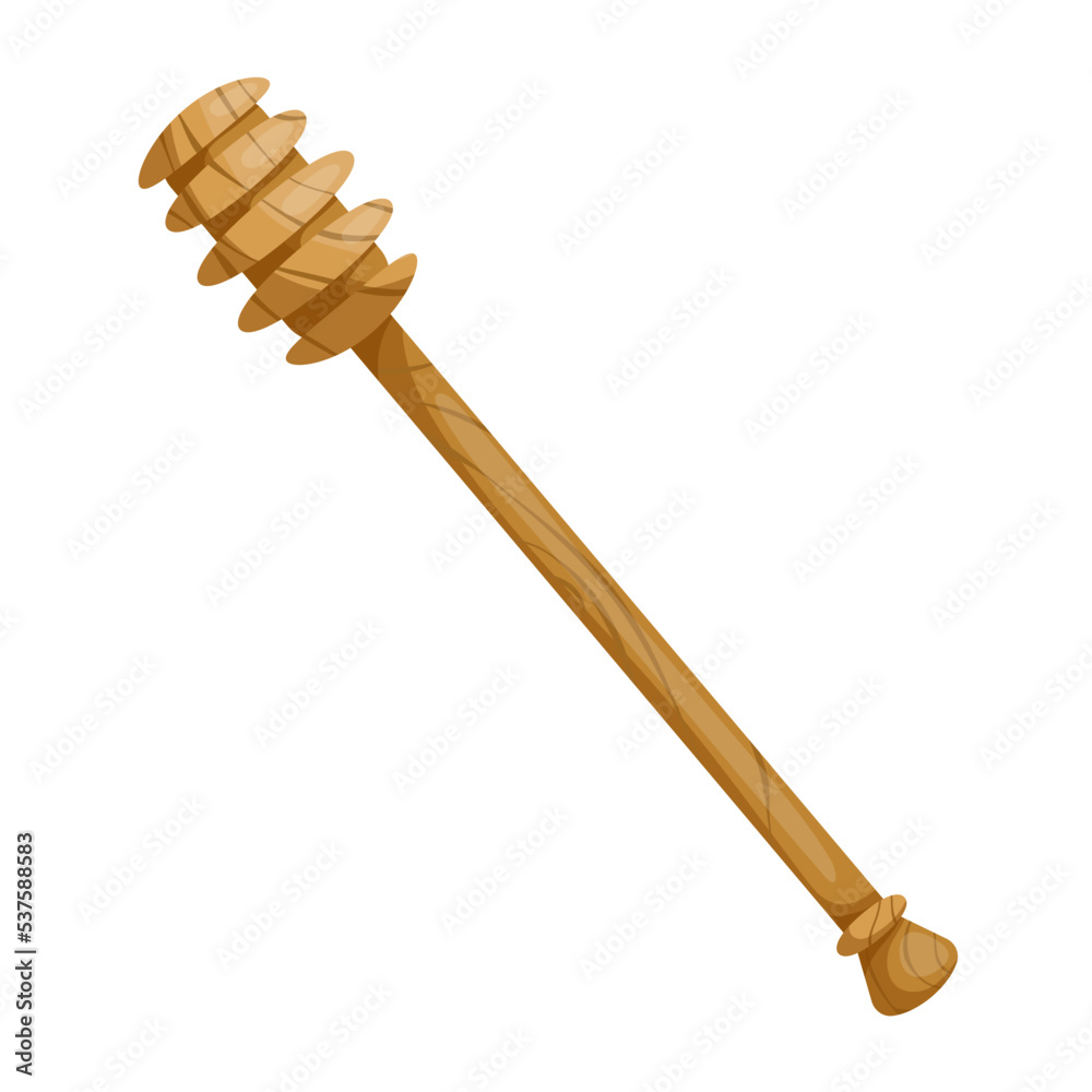 Vetor de Wooden spoon-spindle .Cartoon vector graphics. do Stock ...