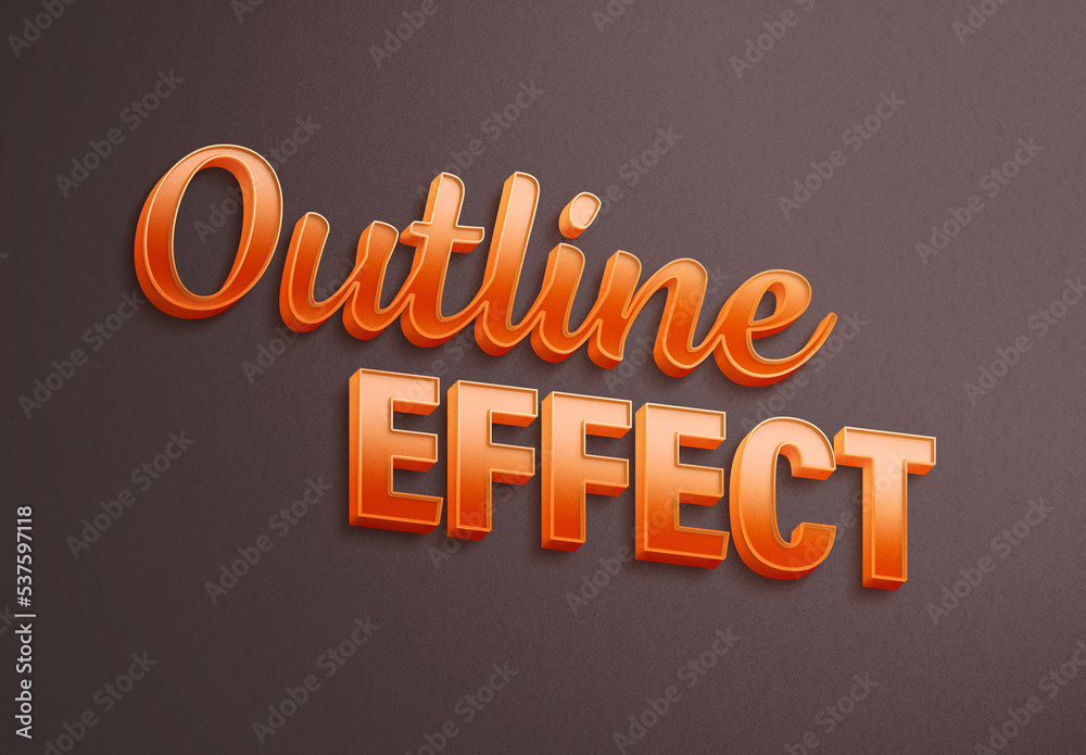 Outlined Font Duo Text Effect Mockup Stock Template | Adobe Stock