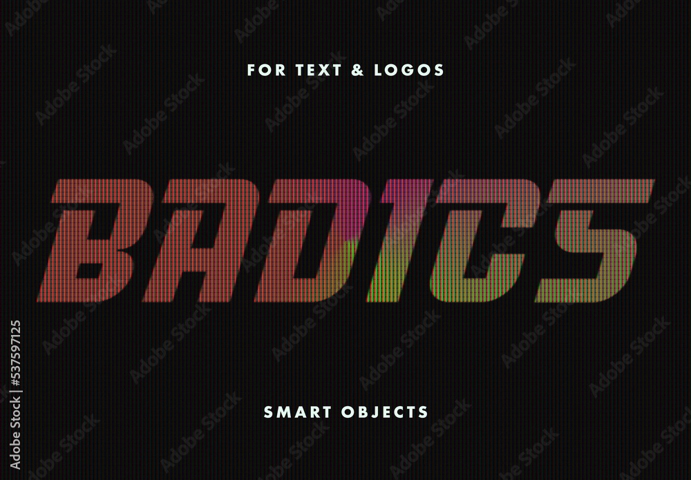 Crt Screen Text Effect Mockup Stock Template | Adobe Stock