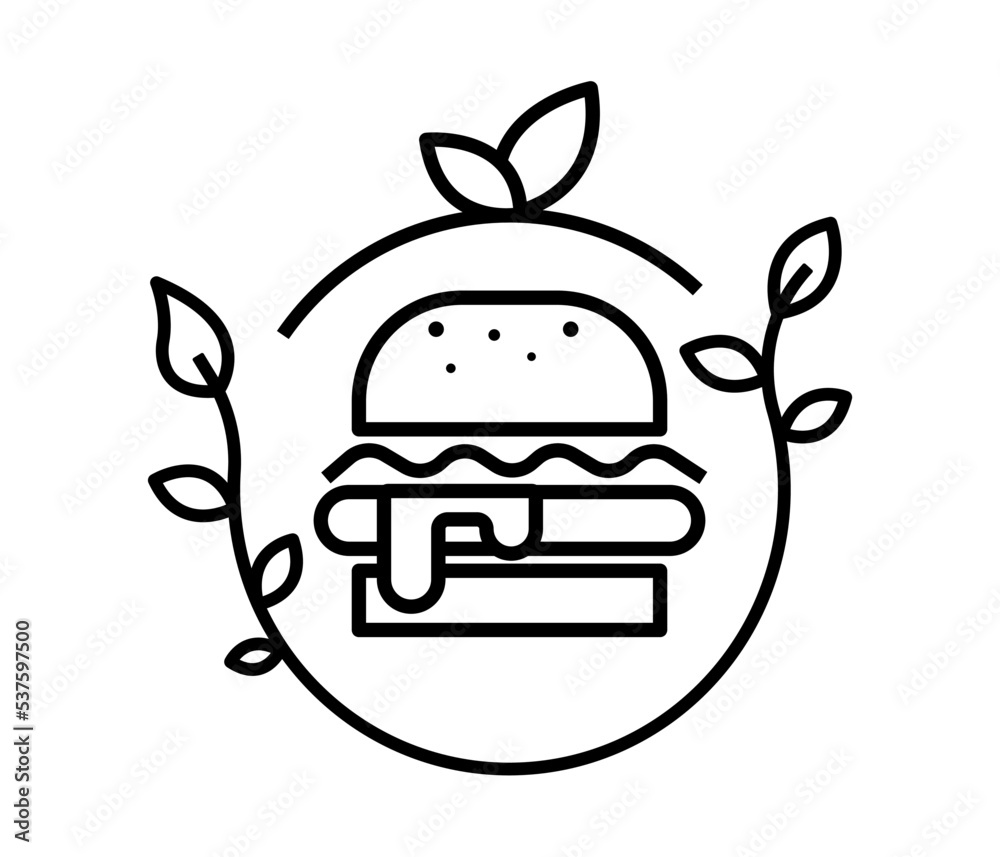 plant based food logo. vegan food. logo template vector. Stock Vector ...