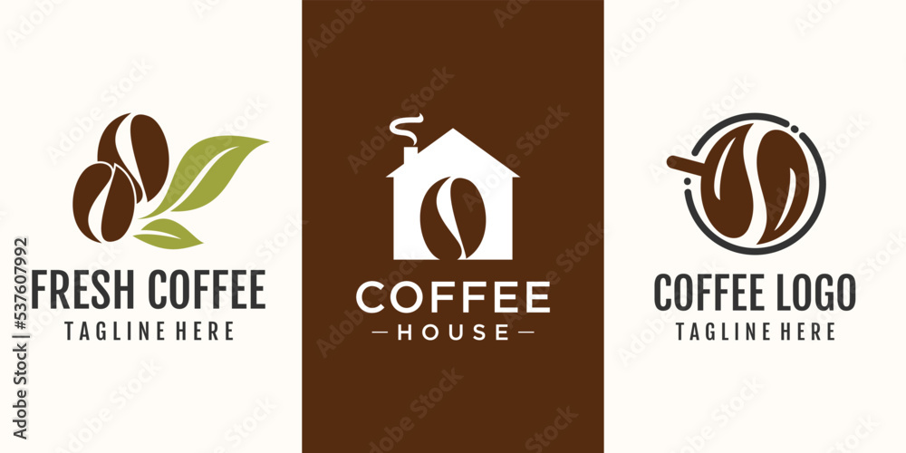 Coffee logo design collection with creative element concept Premium ...
