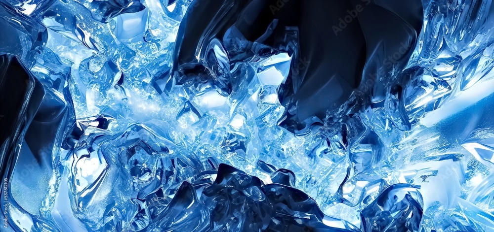 Photo & Art Print blue ice rocks scattered scene background. cool by ...