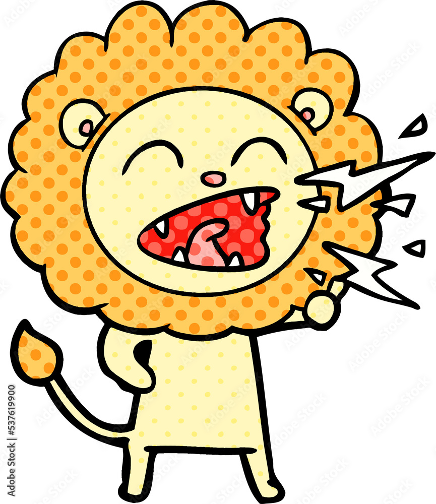 cartoon roaring lion Stock Illustration | Adobe Stock