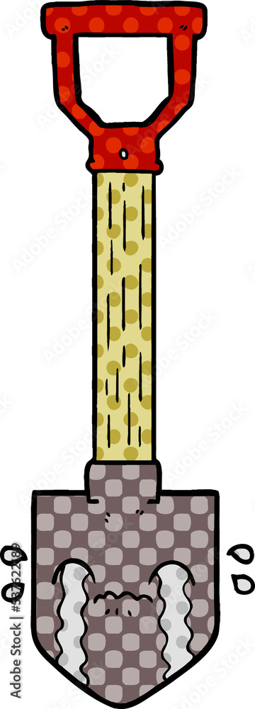 cartoon crying shovel Stock Illustration | Adobe Stock