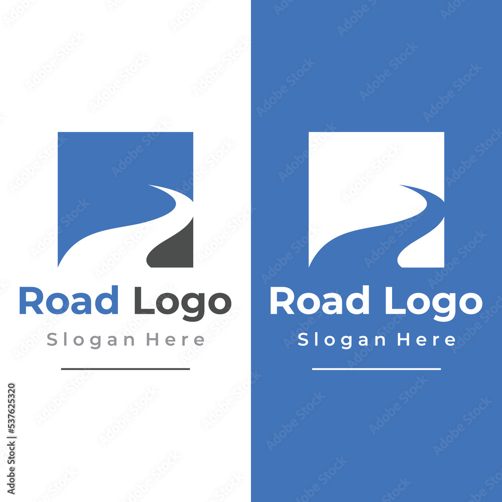Logo design template highway, asphalt road route, traffic.Logo can be ...