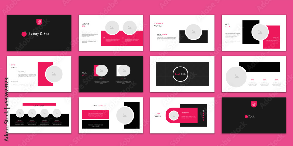 beauty spa therapy presentation layout template Stock Vector | Adobe Stock