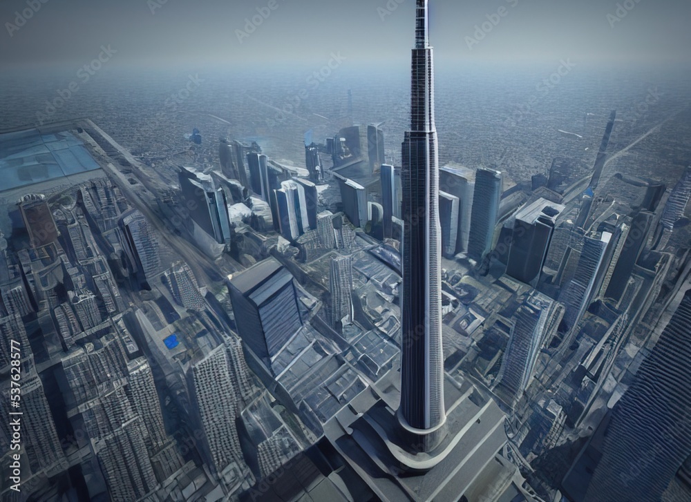 CN Tower. Travel Destination 3D Illustration Digital Render Art Stock ...