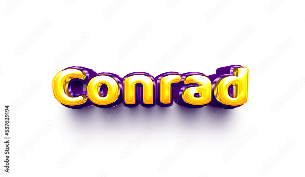 names of boys English helium balloon shiny celebration sticker 3d ...