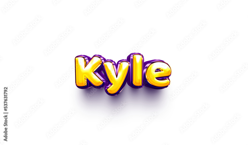 names of boys English helium balloon shiny celebration sticker 3d ...