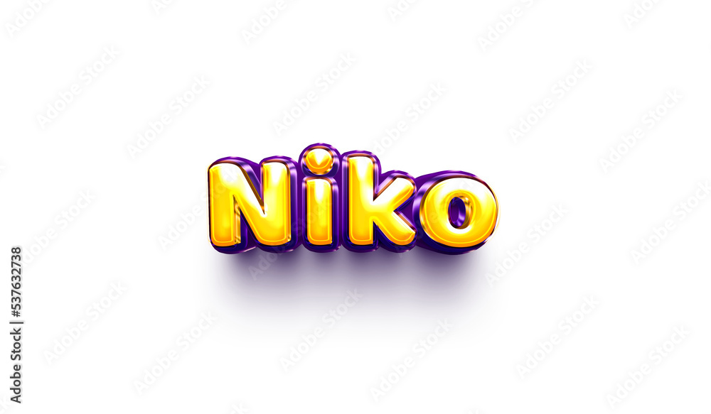 names of boys English helium balloon shiny celebration sticker 3d ...