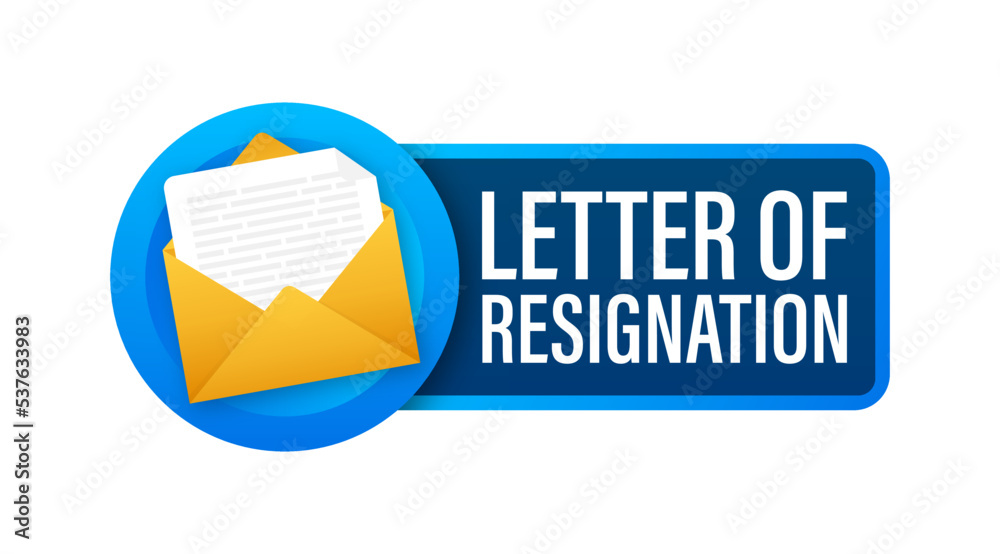letter of resignation paper document, file. Vector stock illustration ...