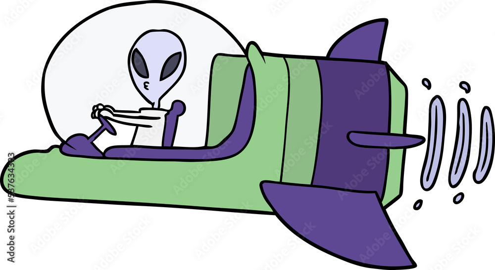 cartoon alien spacecraft Stock Illustration | Adobe Stock