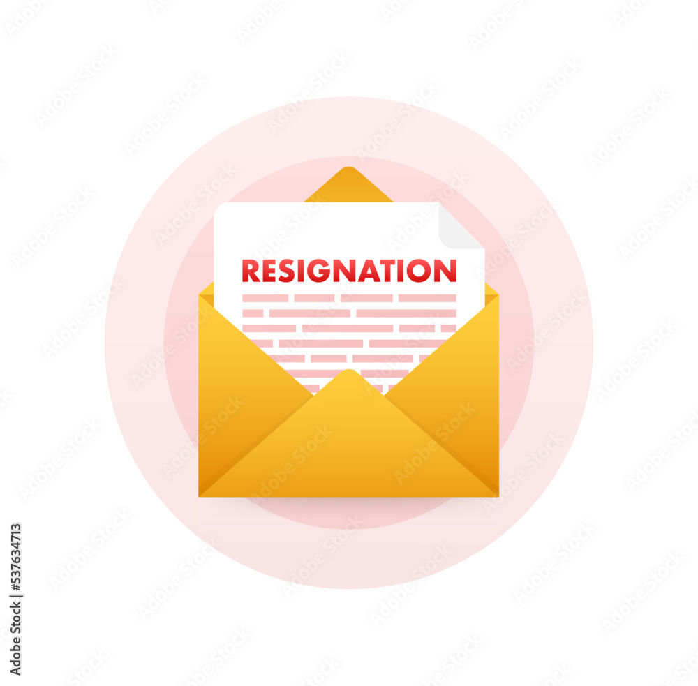 letter of resignation paper document, file. Vector stock illustration ...