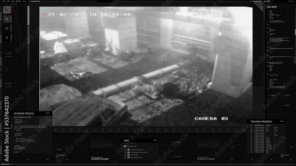 Surveillance system observing the army soldiers engaged in combat ...