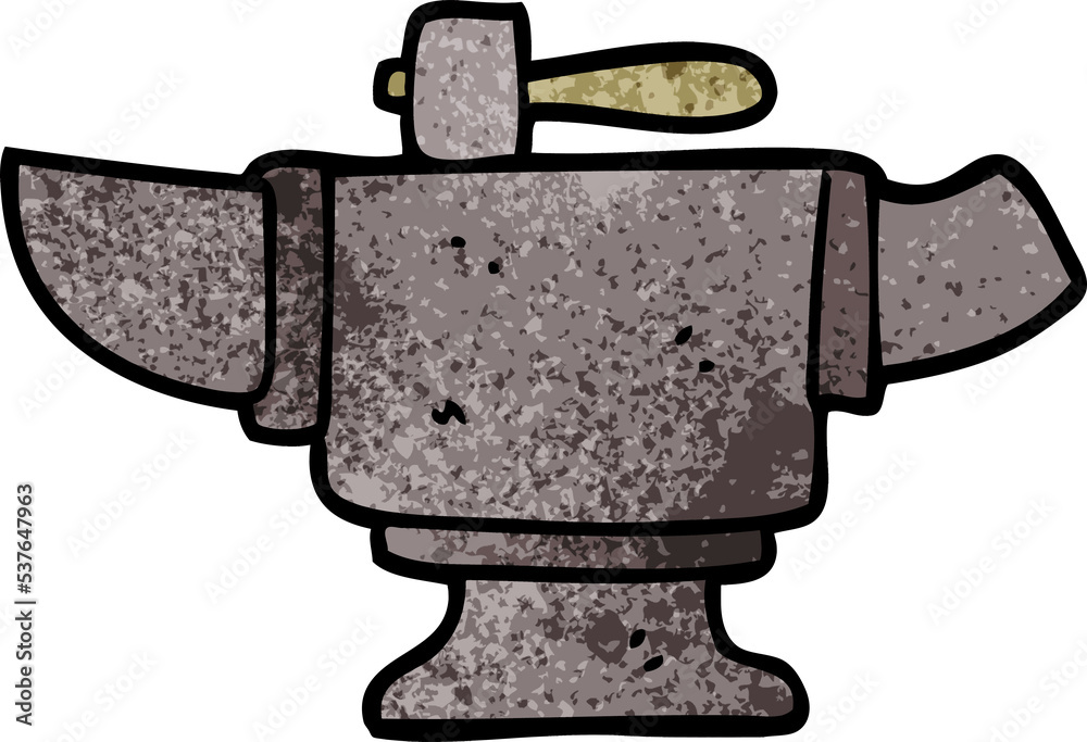 cartoon doodle heavy old anvil Stock Illustration | Adobe Stock