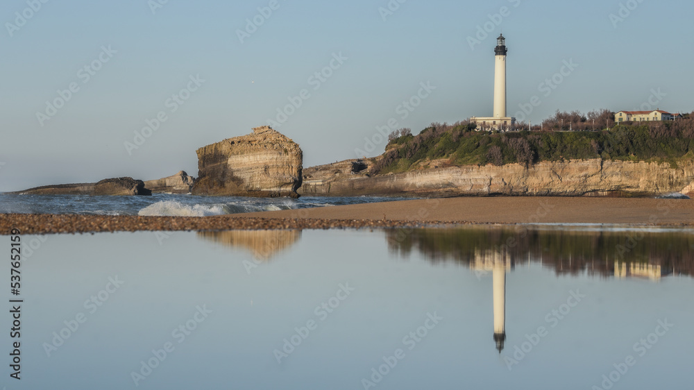 Biarritz, France - 15 Jan, 2023: Winter views of the Phare de Biarritz ...