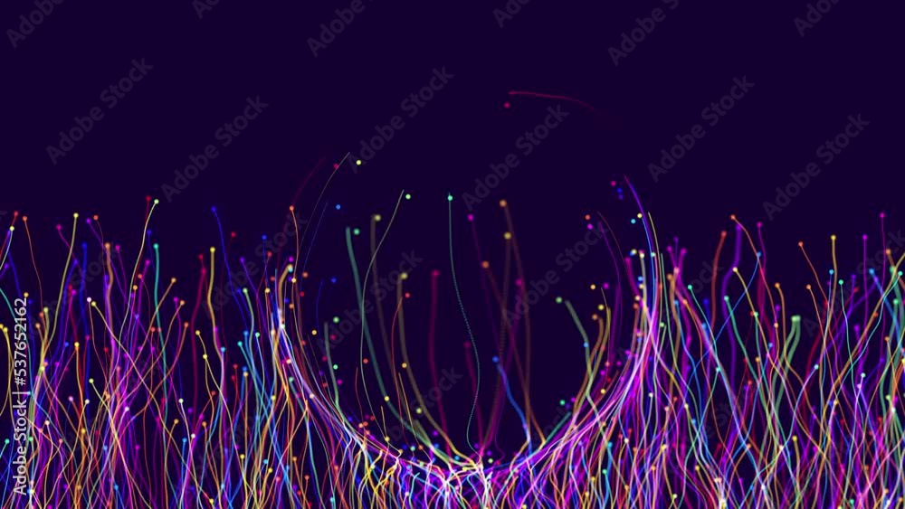 Flow of particles form sphere. Luma matte as alpha channel. Abstract bg ...