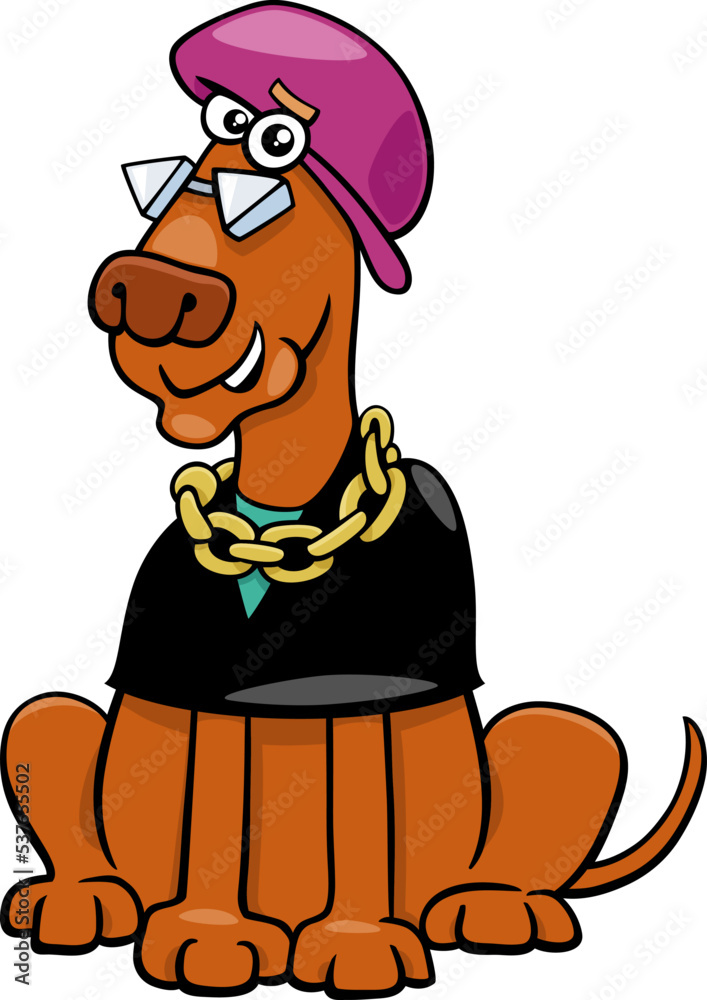 cartoon funny eccentric dog comic animal character Stock Vector | Adobe ...