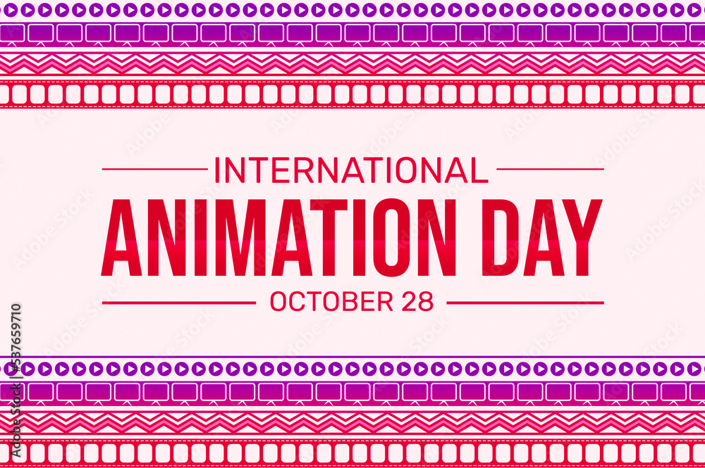 International Animation Day Wallpaper with Traditional video symbols ...