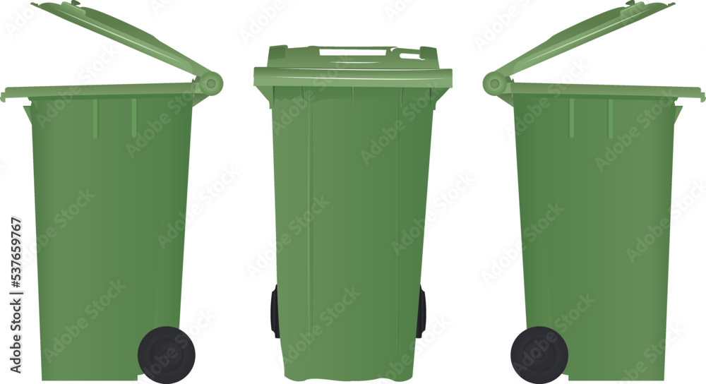 A realistic wheelie bin vector illustration for the purposes of logo ...