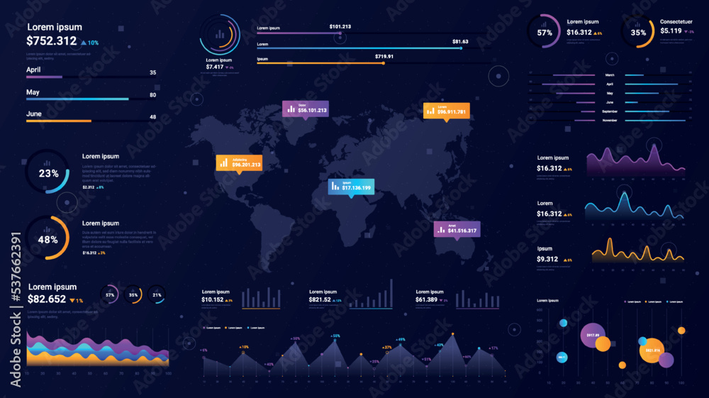 Infographic charts concept Stock Vector | Adobe Stock
