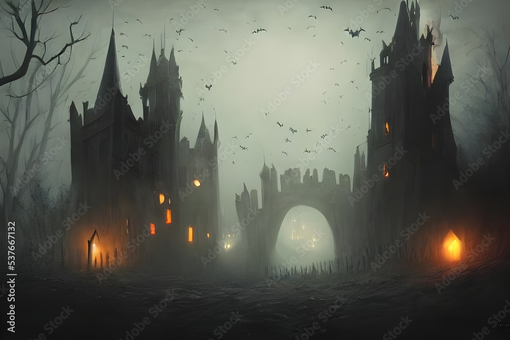 It's Halloween, and this castle is looking extra spooky. It's got all ...