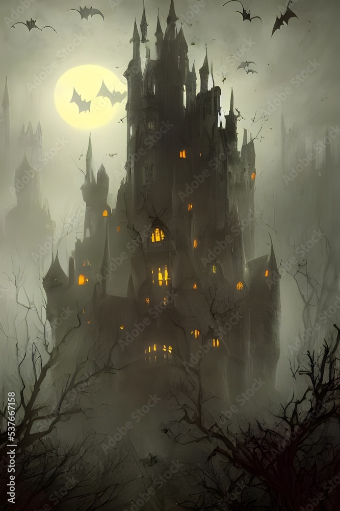 The Halloween scary castle is a place where people go to be scared. It ...