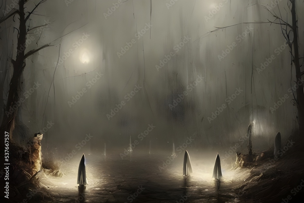 In the photo, there are three Halloween ghosts with sheets over their ...