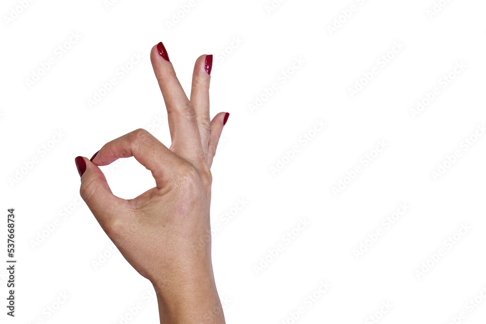 ok hand sign on transparent background Stock Photo | Adobe Stock
