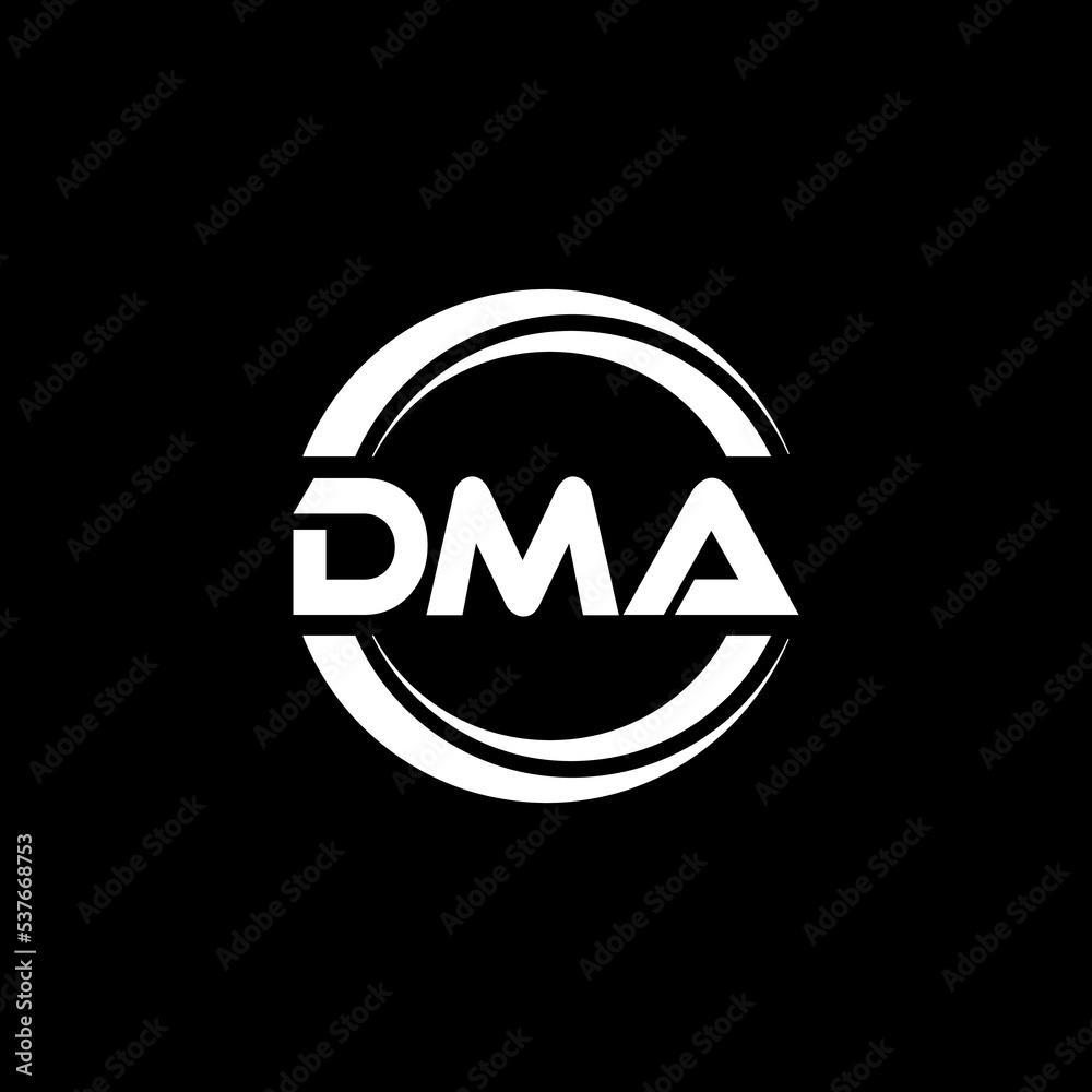 DMA letter logo design with black background in illustrator, vector ...