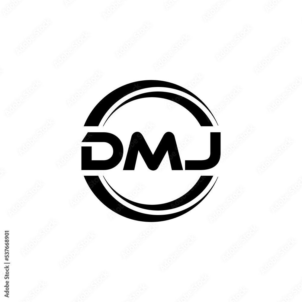 DMJ letter logo design with white background in illustrator, vector ...
