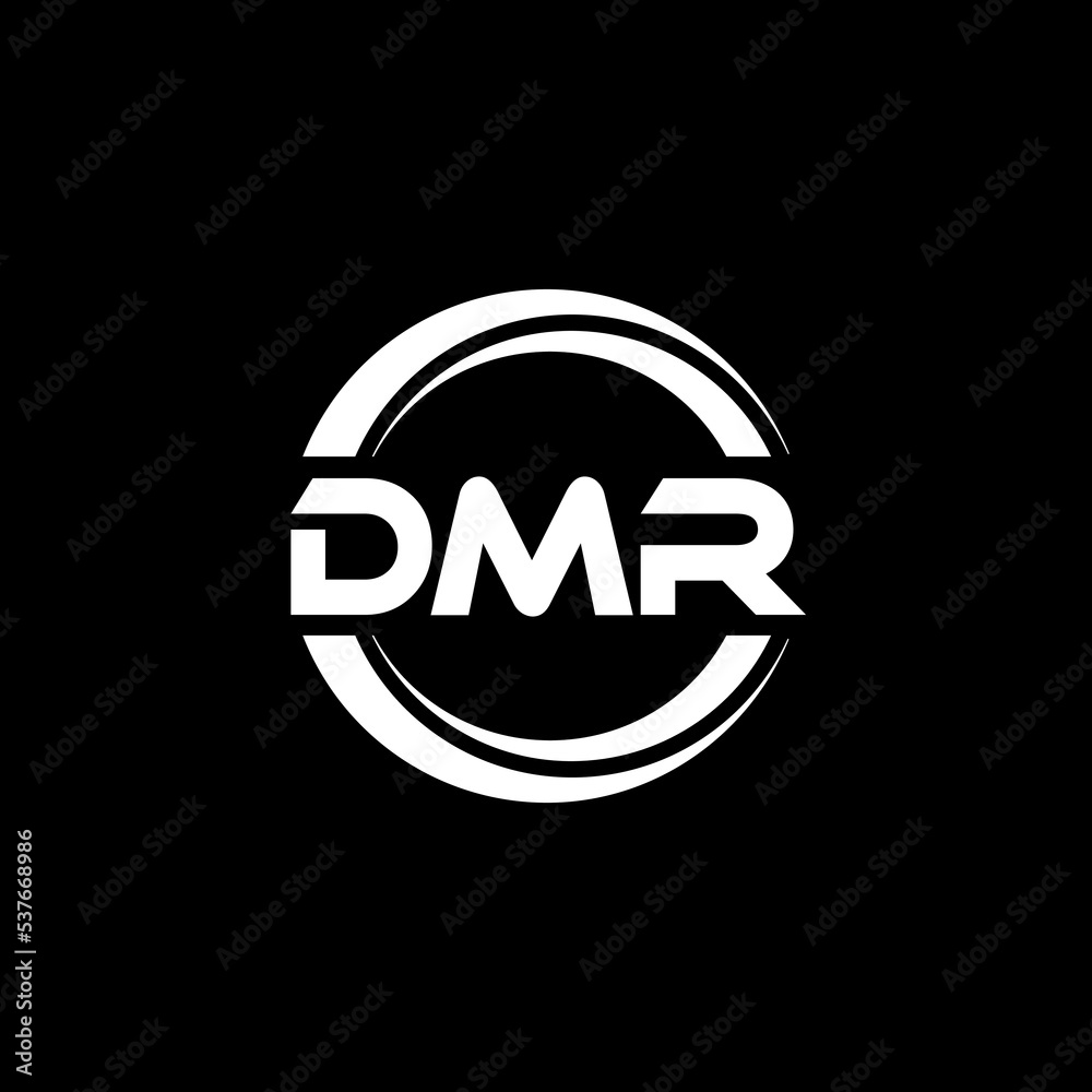 DMR letter logo design with black background in illustrator, vector ...