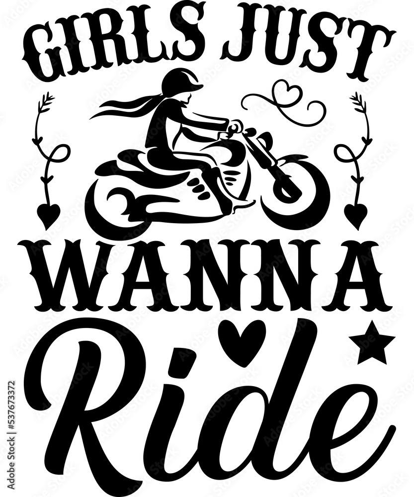 Girls just wanna ride PNG, Motorcycle,Motorcycle t-shirt, Motorcycle ...