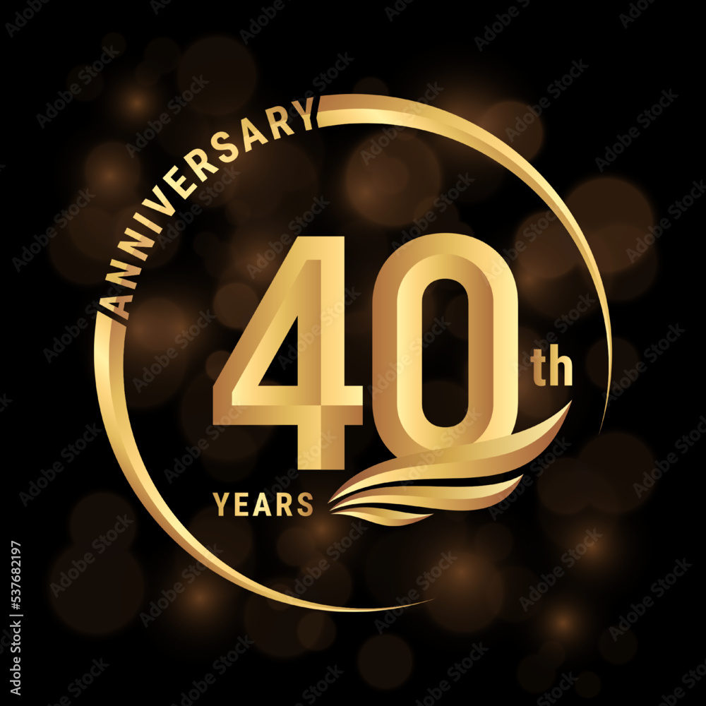40th Anniversary Logo, Logo design with gold color wings for poster ...