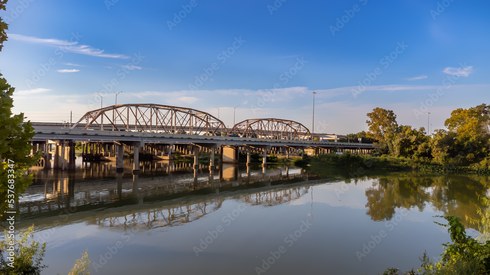 The Bevil Jarrell Memorial Bridge across the San Jacinto River in ...