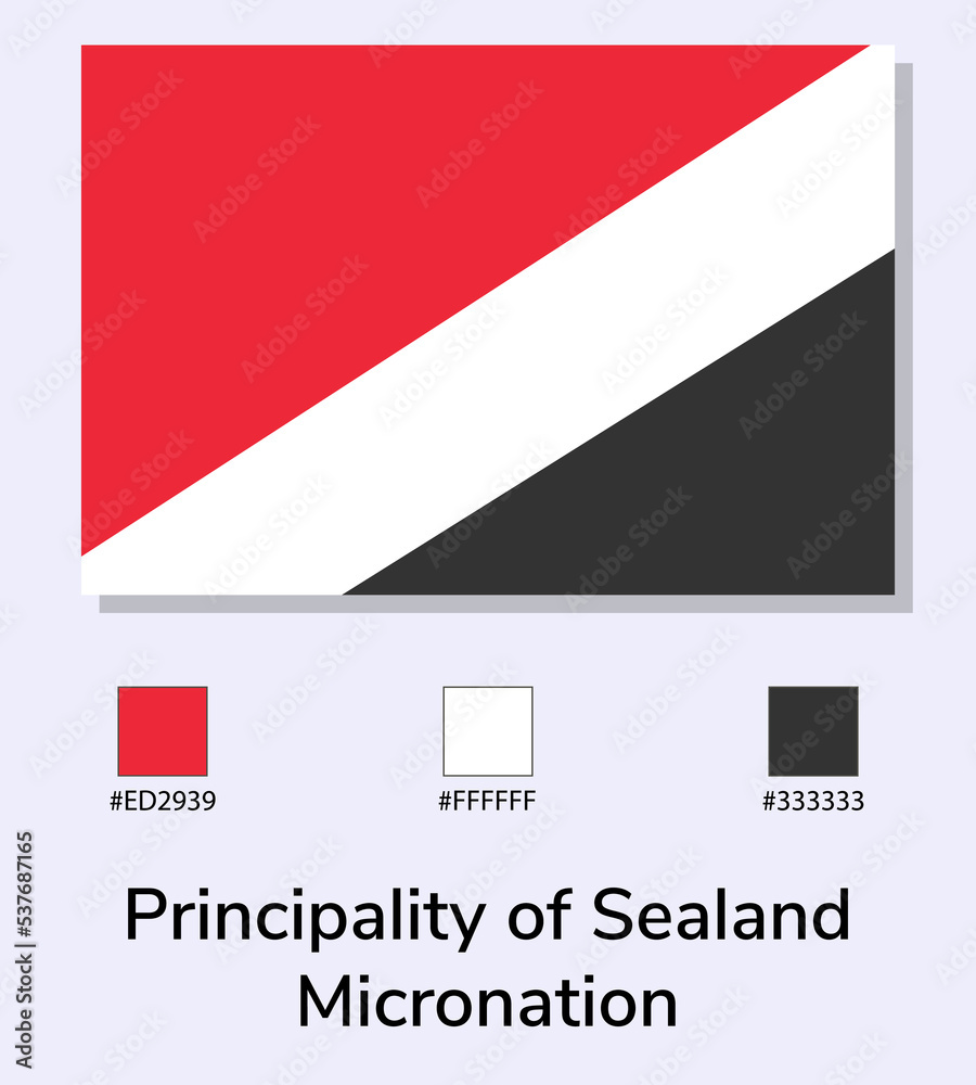 Vector Illustration of Principality of Sealand flag isolated on light ...