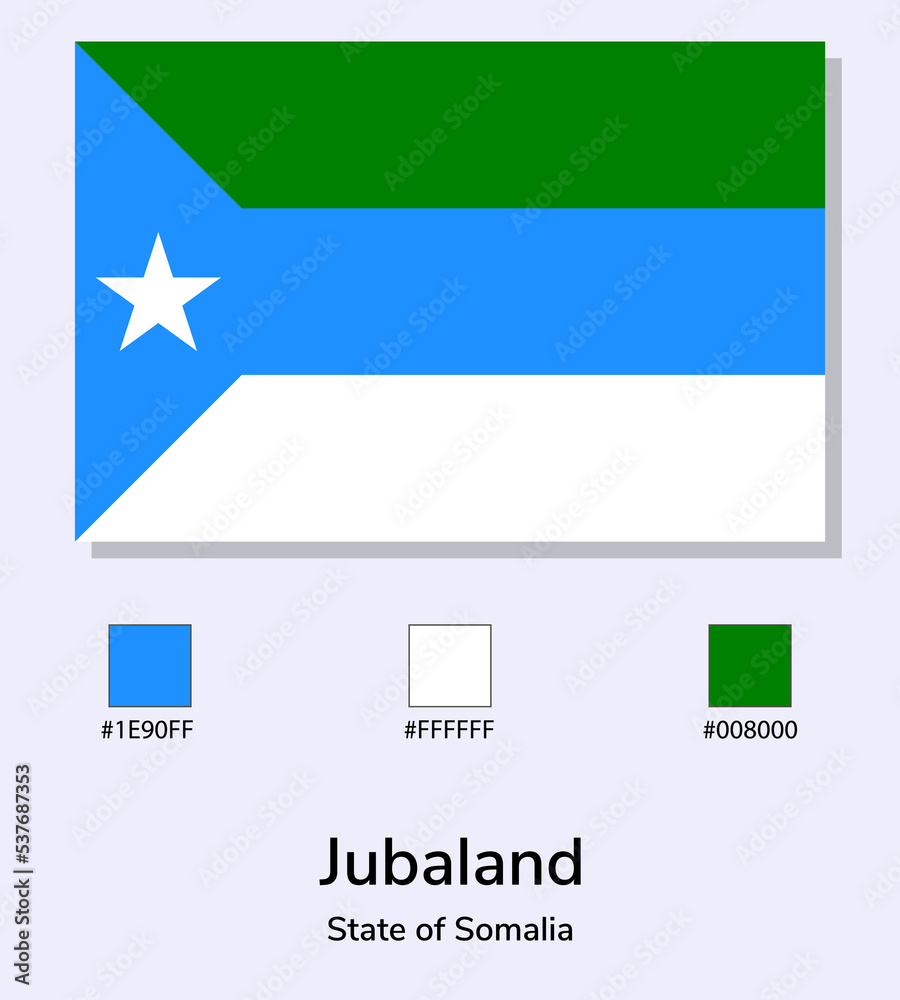 Vector Illustration of Jubaland (State of Somalia) flag isolated on ...