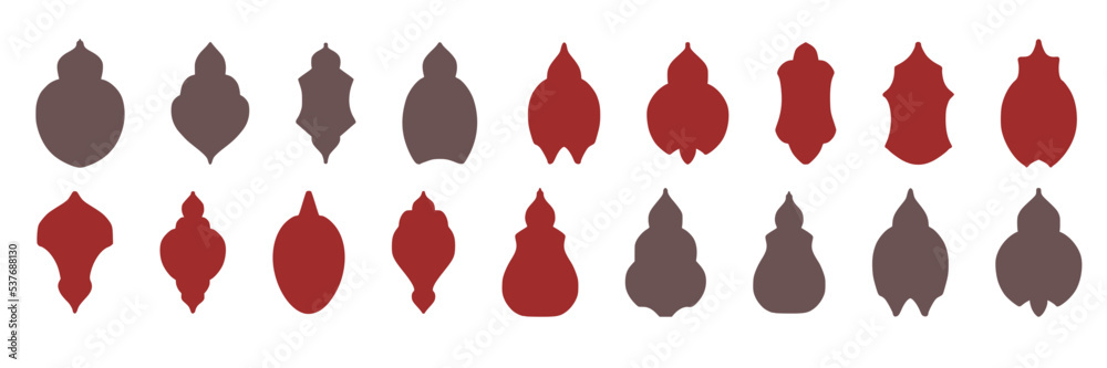 Islamic vector shape of a window or door arch. Arab frame set. Mosque ...