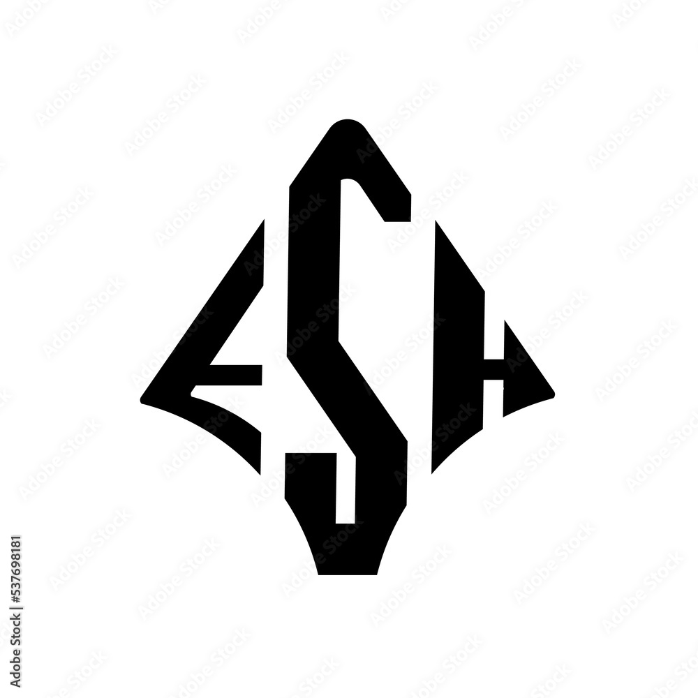 ESH logo. ESH letter. ESH letter logo design. ESH modern and creative ...