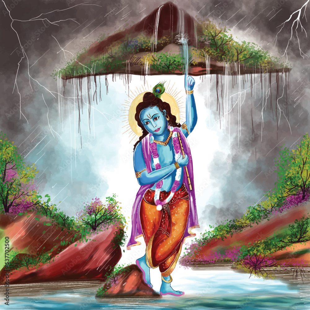 Indian religious festival happy govardhan puja celebration background ...