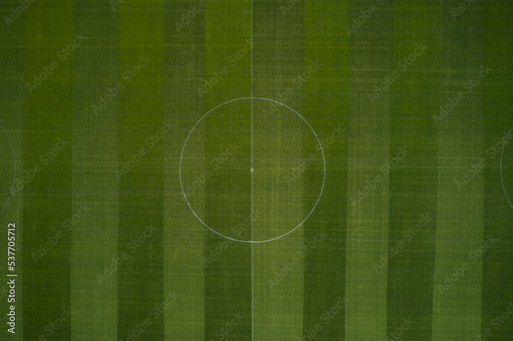 Center football field top view. The central part of the football field ...