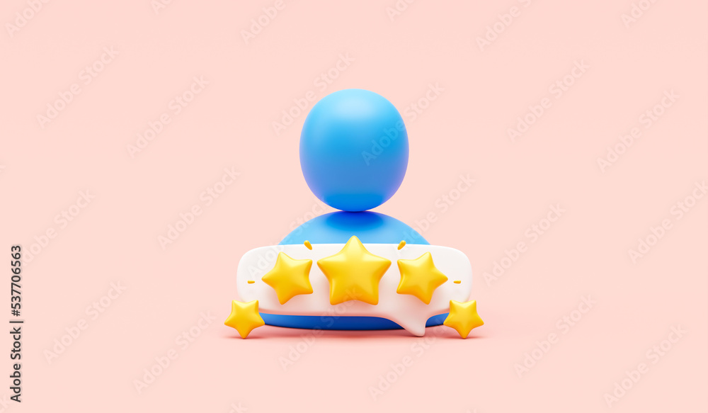 User experience five star rating product feedback service review 3d ...